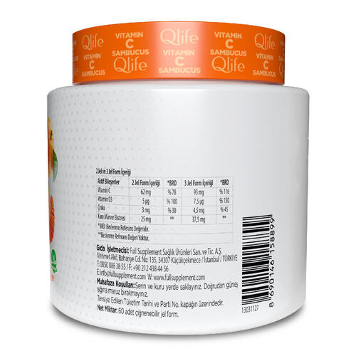 Qlife Vitamin C Sambucus Takviye Edici Gıda 60 Adet – Stay Beautiful